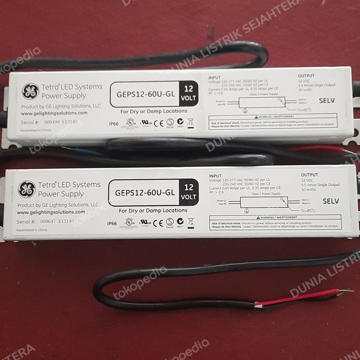 Jual Power Supply GE TETRA Led GEPS12 - 60U- GL / Led Driver 60W 12V ...
