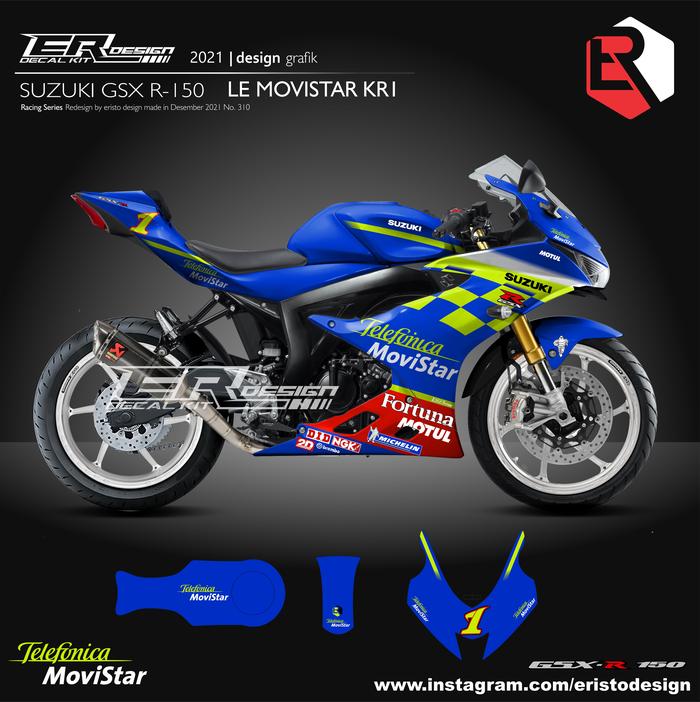 Jual decal sticker suzuki GSX R150 Movistar KR1 fullbody - Kota Malang ...