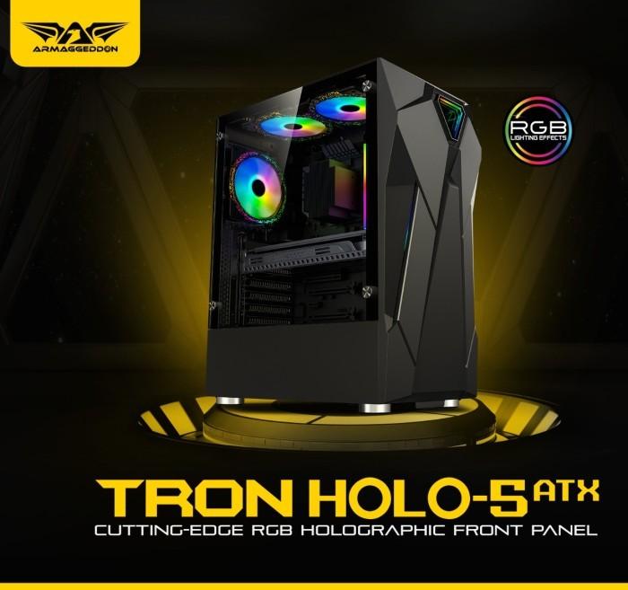 Jual Casing PC Armageddon Tron Holo 5 MATX Black - Kota Banjarmasin ...