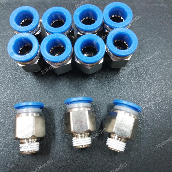 Jual PC 12-02 HPC Fitting Angin Lurus selang 12mm drat 1/4 inch ...