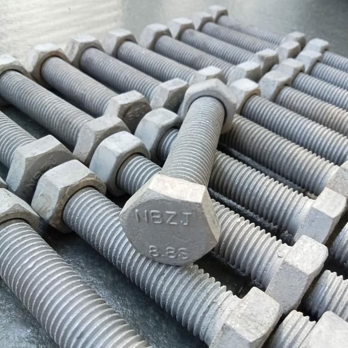 Jual Baut Mur Baja 8.8 HDG m16x75 / m16 x 75 / Hotdip Galvanis m16 x ...