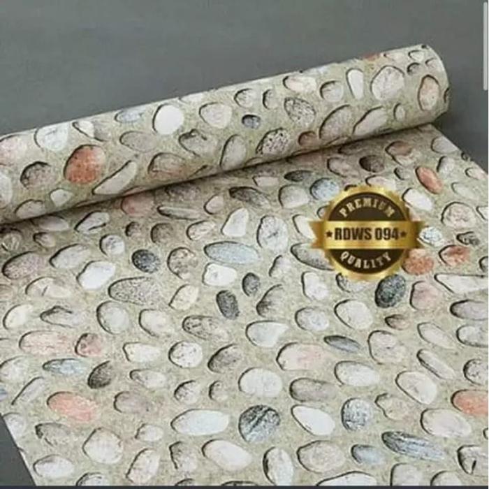 Jual Wallpaper Sticker Dinding 3d Batu Alam Abu-abu Natural Unik ...