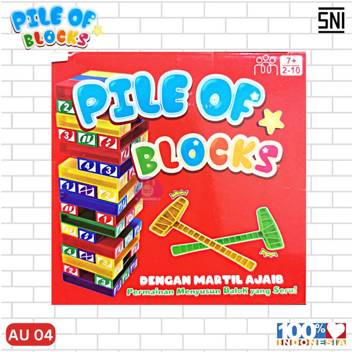 Jual Mainan Anak Pile of Blocks 3 in 1 Susun Balok Tumpuk Balok AU 04 ...