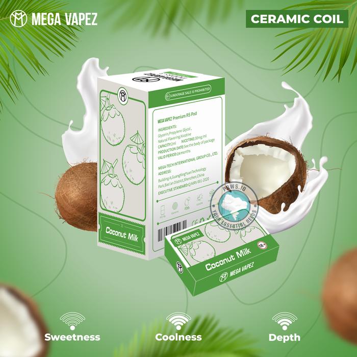 Promo [RELX COMPATIBLE] MEGA R5 VAPES PODS REFILL CARTRIDGE - coconut ...