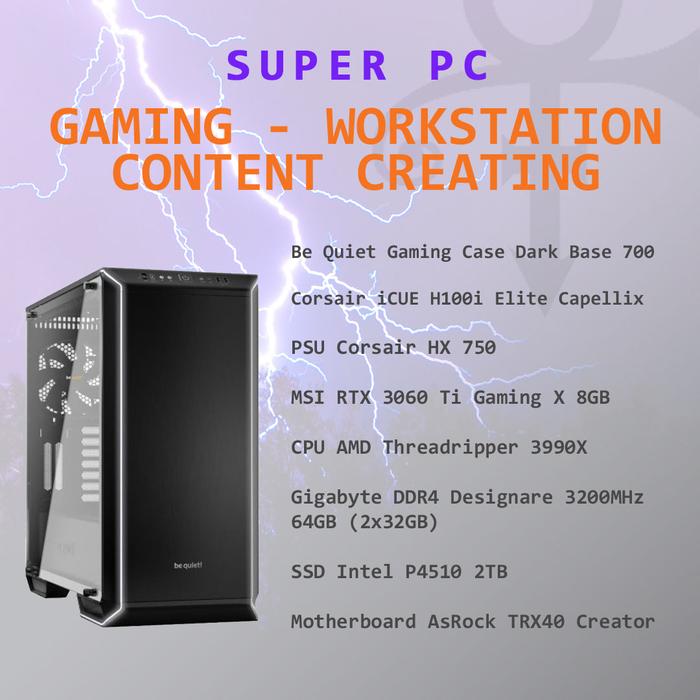Jual PC GAMING WORK STATION THREADRIPPER 3990X RTX 3060TI TOP SPECS ...