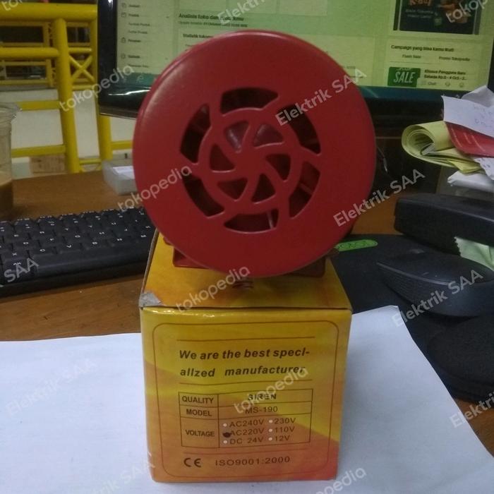 Jual Baby Mini Sirine Siren Alarm MS190 MS-190 220 V AC Sirene Motor ...