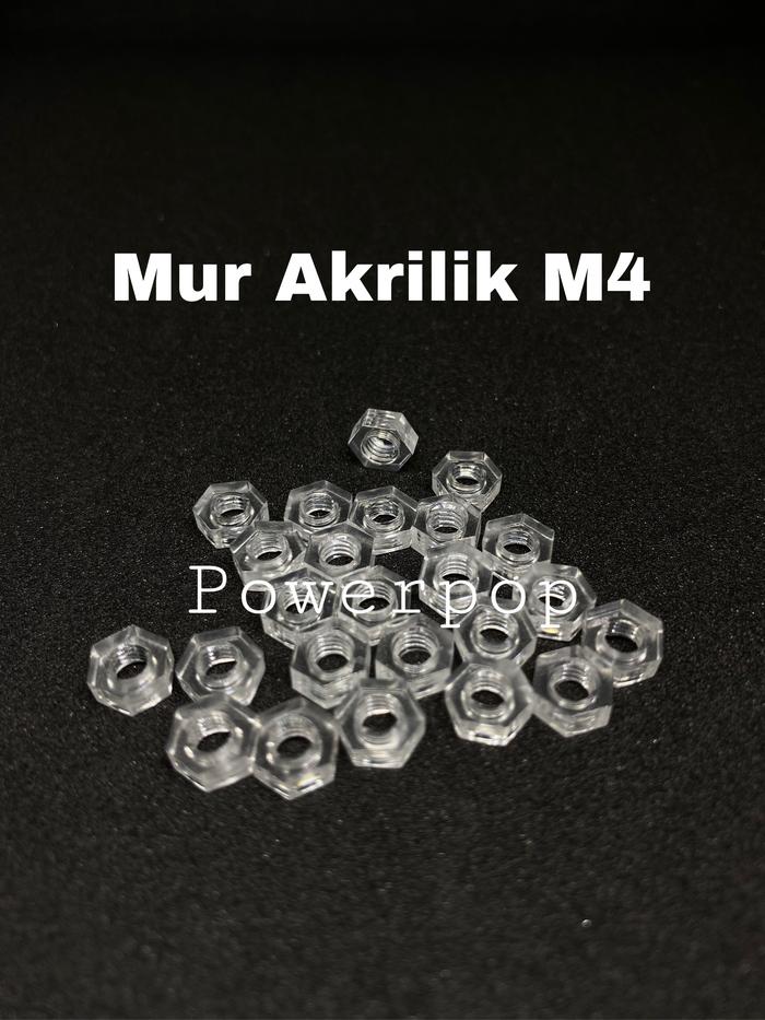 Jual Mur baut akrilic M4 acrylic bening transparan - BAUT M4 x 8 ...