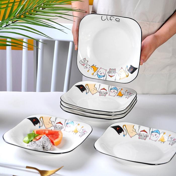 Jual Piring Keramik Motif Kucing / Piring Keramik Kotak - Jakarta Utara ...