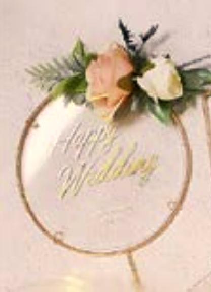Promo Cake Topper Acrylic Happy WEDDING Tusukan Happy WEDDING Bunga ...
