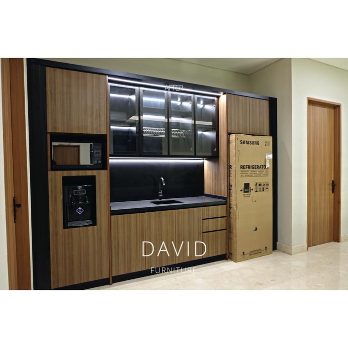 Jual kitchen set modern minimalis kayu frame aluminium quadra surface ...