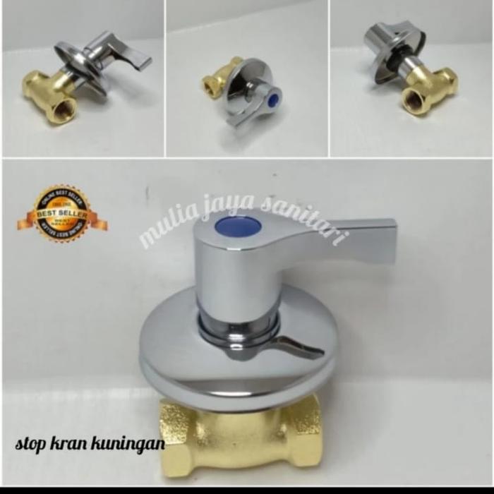 Jual stop kran tanam kuningan 1/2 inci/stop kran shower tanam/kran ...