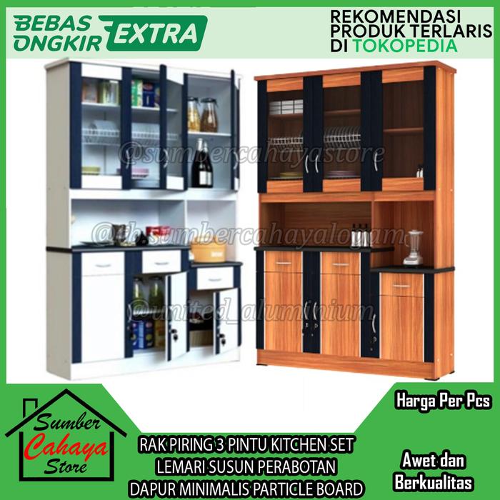 Promo RAK PIRING 3 PINTU KITCHEN SET LEMARI SUSUN PERABOTAN DAPUR ...