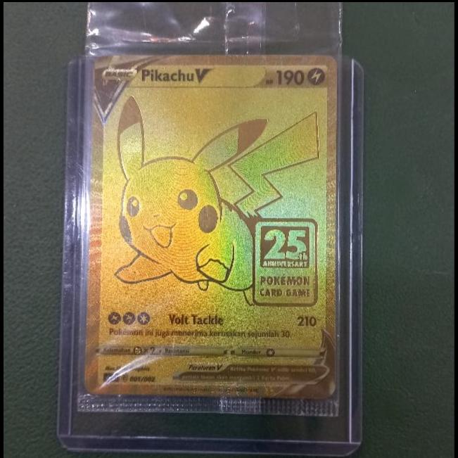 Jual Kartu Pokemon : Pikachu V Emas 25th dan Pokeball Emas 25th (SEALED ...