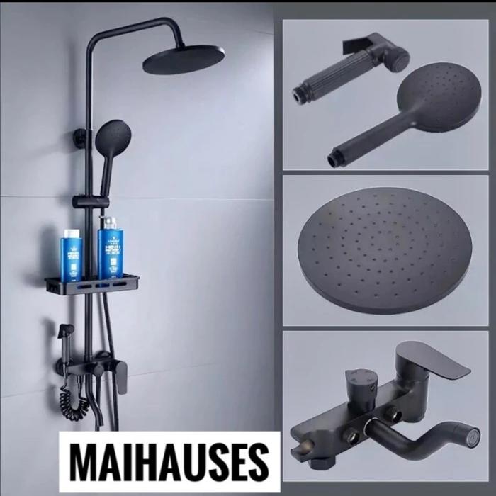 Jual PAKET LENGKAP SHOWER SETT PANAS DINGIN HITAM MODEL TOTO/SHOWER ...