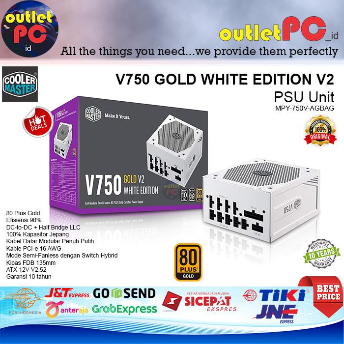Promo COOLER MASTER PSU V750 GOLD WHITE EDITION V2 750W 750 Watts V 750 ...