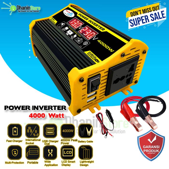 Promo Power Inverter Dc Ke Ac Mobil Converter Dc to AC 4000 Watt MSW ...