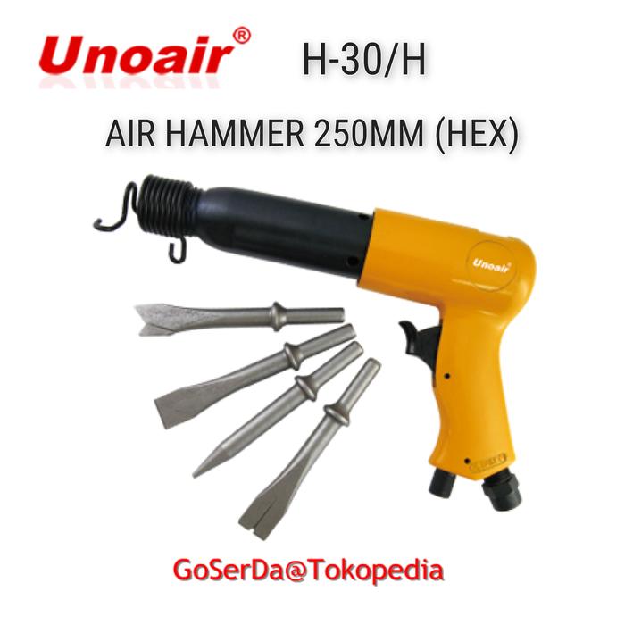 Jual UNOAIR H-30/H AIR HAMMER CHISEL 250MM HEXAGON | PAHAT ANGIN TAIWAN ...