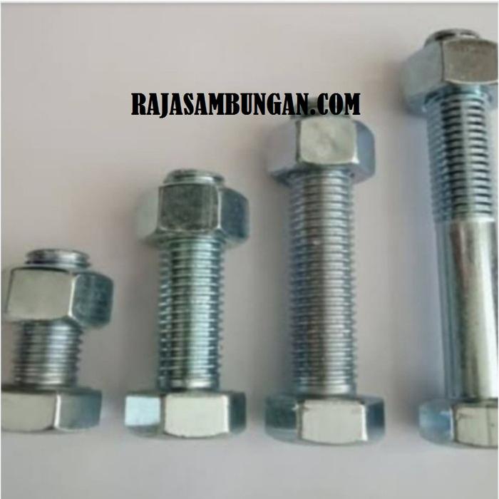 Jual Bolt Nut Galvanis m27 x 10 cm Pengencang Furniture Besi Putih ...