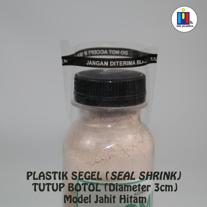 Jual PLASTIK SEGEL (SEAL SHRINK) tutup botol 3cm Hitam Model Jahit ...