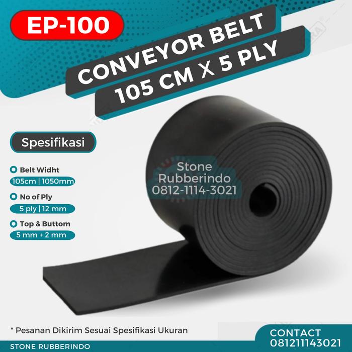 Jual Karet Conveyor Belt 105 cm x 5 Ply ( 10mm ) Rubber BW 1050mm Original - Jakarta Barat ...