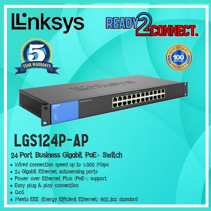 Jual Linksys LGS124P-AP 24-Port Business Gigabit PoE+ Switch - Jakarta ...