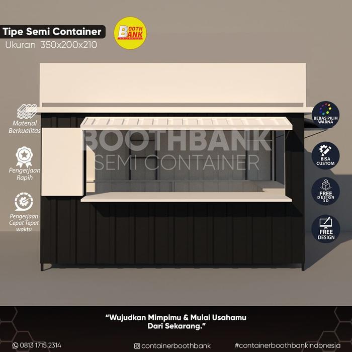 Jual Booth Semi Container Ukuran 350 x 200 Untuk Usaha Kopi Kekinian ...