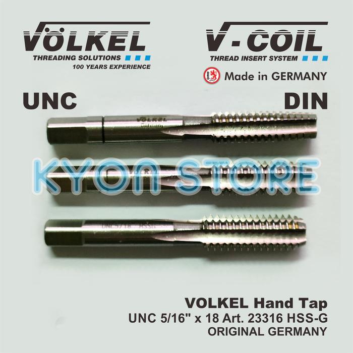 Jual VOLKEL HAND TAPS 5/16" x 18 UNC Art. 23316 DIN HSS-G ORIGINAL GERMANY - Jakarta Barat ...