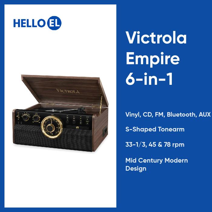 Jual Victrola Empire 6 in 1 6-in-1 Mid Century Design Vinyl Turntable ...