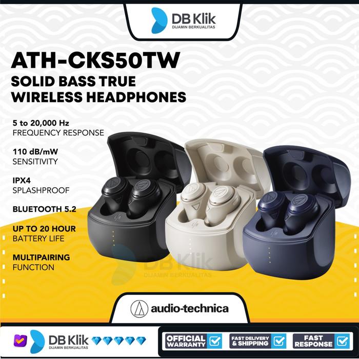 TWS Audio Technica CKS 50 Solid Bass True Wireless - ATH-CKS50TW