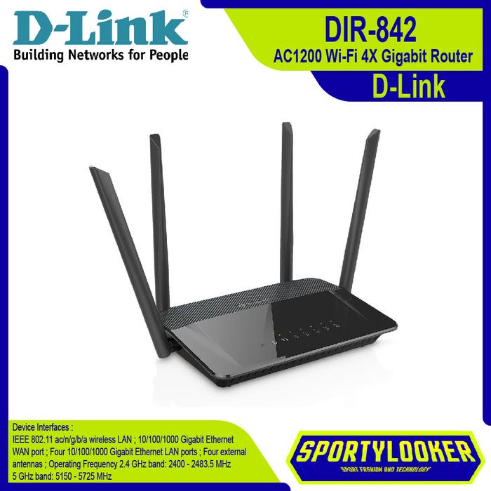 Jual D-Link DIR-842 / DIR842 Wireless AC1200 Wi-Fi 4X Gigabit Router ...