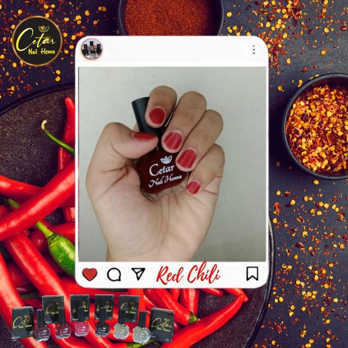 Jual Henna Kuku Cetar Halal Untuk Sholat Pewarna Cat Kuku - Red Chili ...