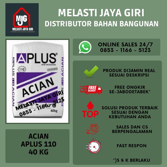 Jual semen INSTANT MORTAR ACIAN DINDING - Aplus 110 40 kg - Kota ...