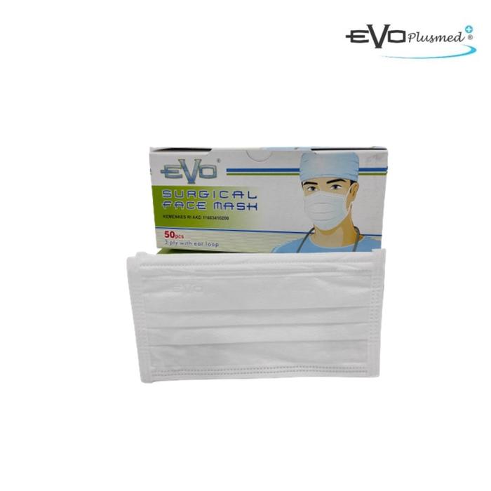 Promo Paket 2 Box Masker Evo Surgical Face Mask 3ply Ear Loop Anti ...