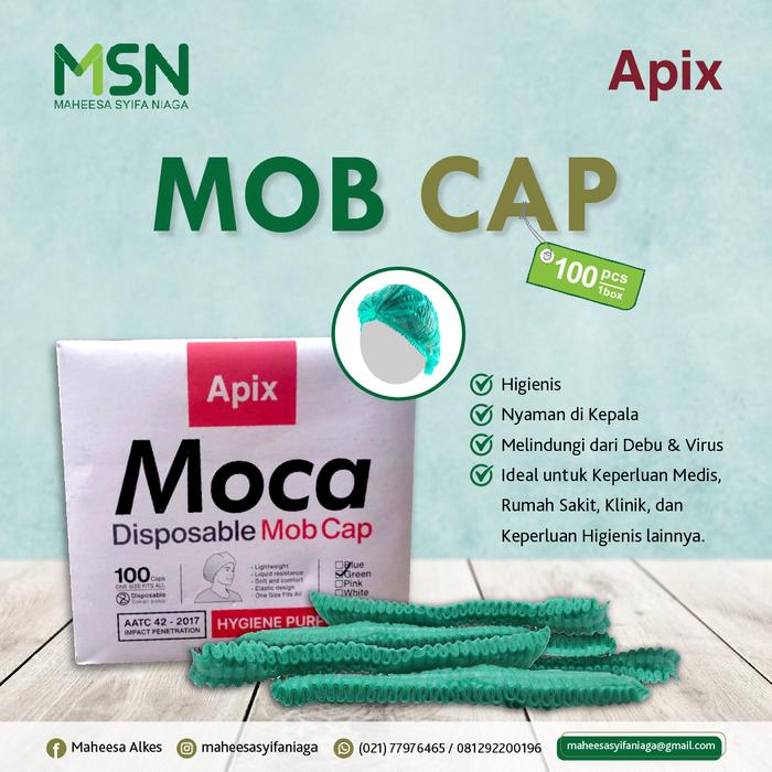 Jual Nurse Cap / Mob Cap / Penutup Kepala Apix 100 Pcs - Kota Depok ...