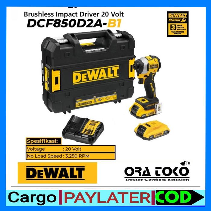 Jual DeWALT DCF850 ATOMIC 20V XR Brushless Cordless Impact Driver ...