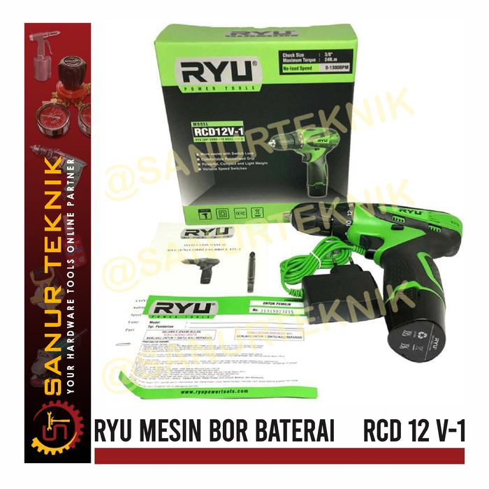 Jual RYU RCD 12 V-1 RCD12V-1 CORDLESS DRILL MESIN BOR BATERAI 12 Volt ...