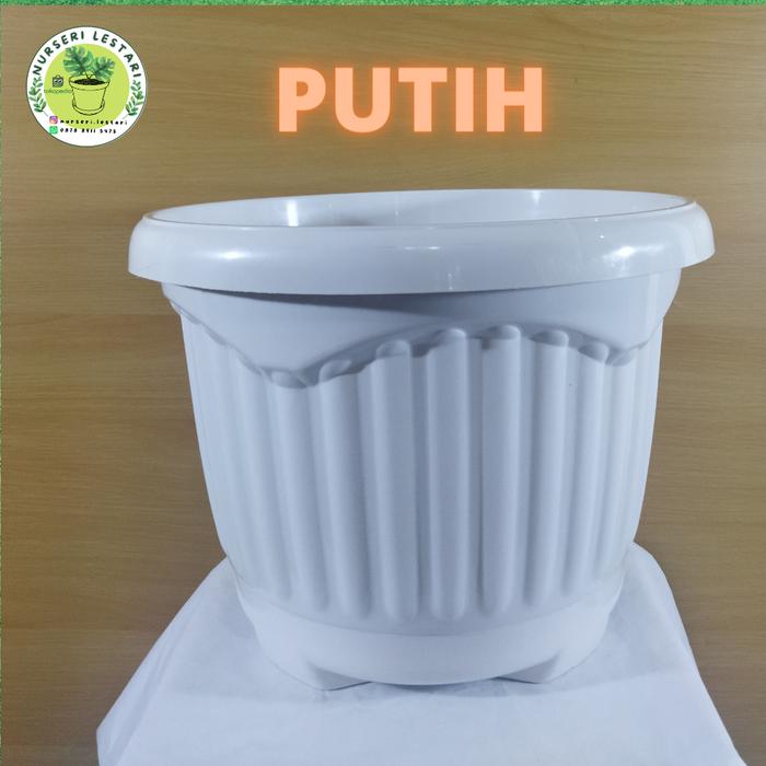 Jual Pot Bunga Shallom Mio 30 - PUTIH/COKELAT - Putih - Jakarta Selatan ...