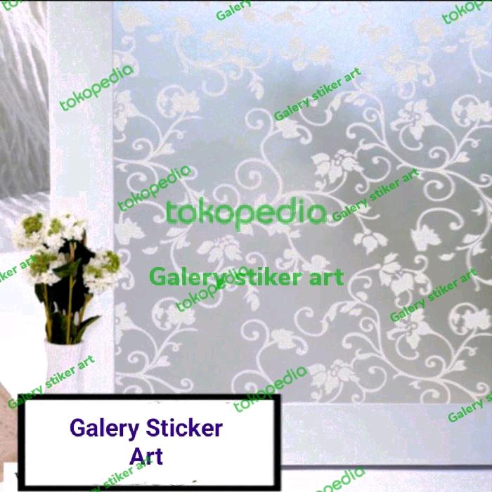 Jual Sticker Kaca Murah / Sandblast Motif Batik Bunga Ulir Putih ...
