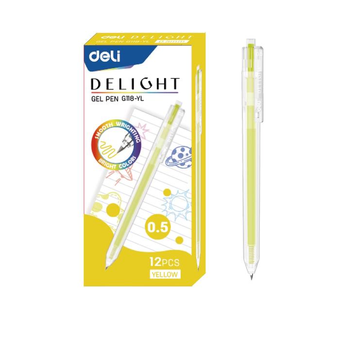 Promo Deli Gel Pen Pulpen Gel Cetek 0.5 mm Berbagai Warna EG118 ...