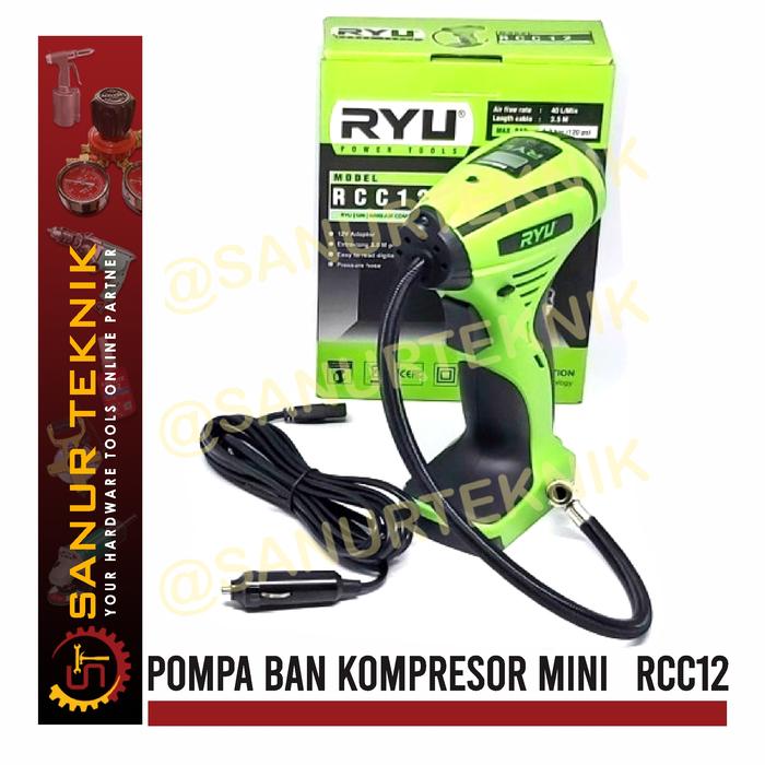 Jual RYU RCC12 RCC 12 MINI AIR COMPRESSOR 12V POMPA BAN KOMPRESOR MINI ...