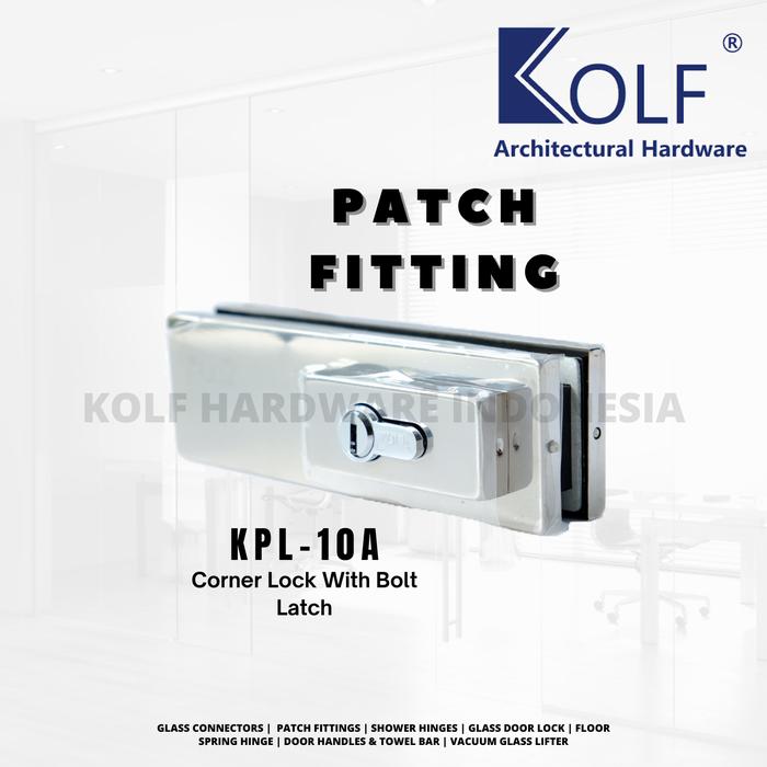 Jual Kolf Patch Fitting KPL-10A Corner Lock With Bolt Latch Kolf ...