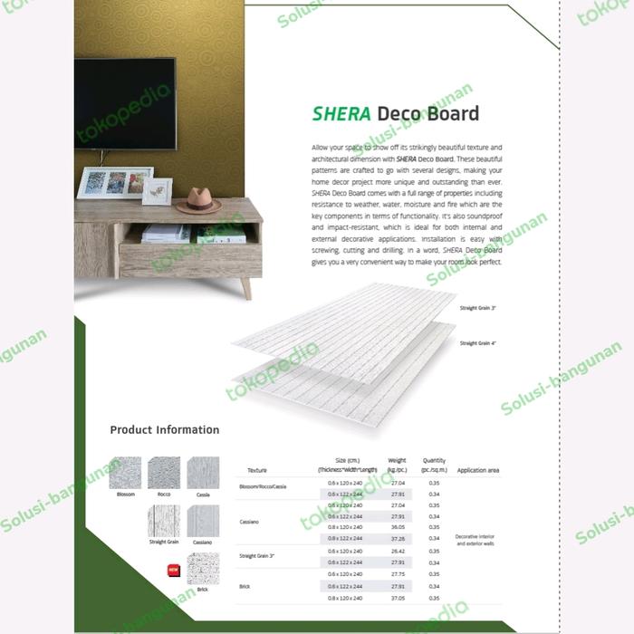 Jual SHERA DECOBOARD STRAIGHT GRAIN 6MM 1200X2400/LISPLANK DINDING - Kab. Bekasi - Solusi ...