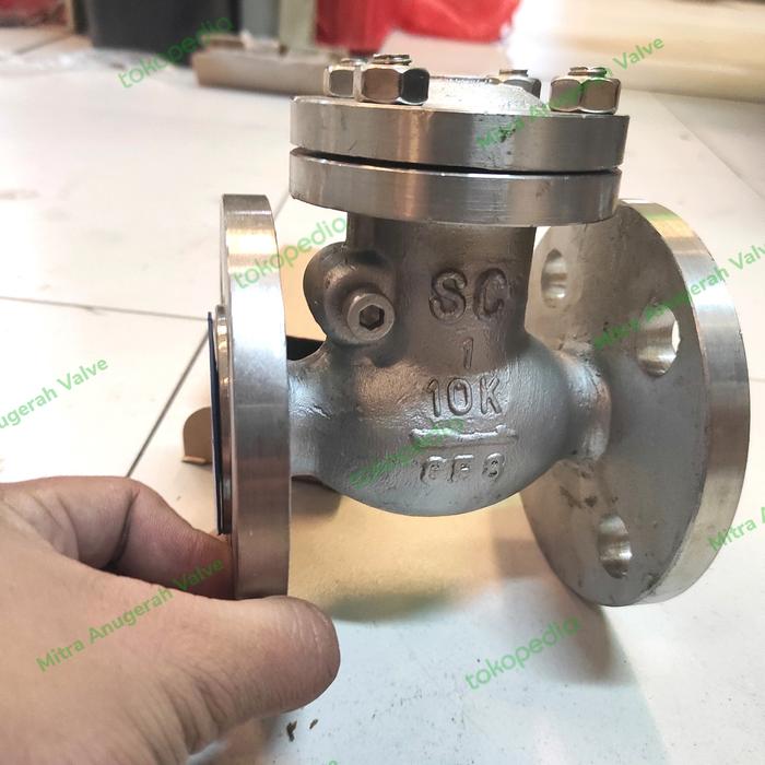 Jual Swing Check Valve SS304 JIS 10K 1"inch Check Valve Stainless 304 ...