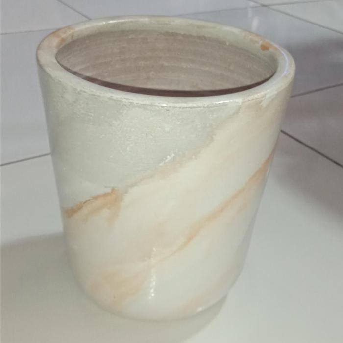 Jual Vas Bunga Putih Motif Marmer 14x18cm|Pot Bunga Minimalis|Pot ...