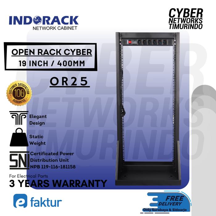 Jual OPEN RACK INDORACK 25U 19INCH - RAK SERVER - Kota Bandung - Cyber ...