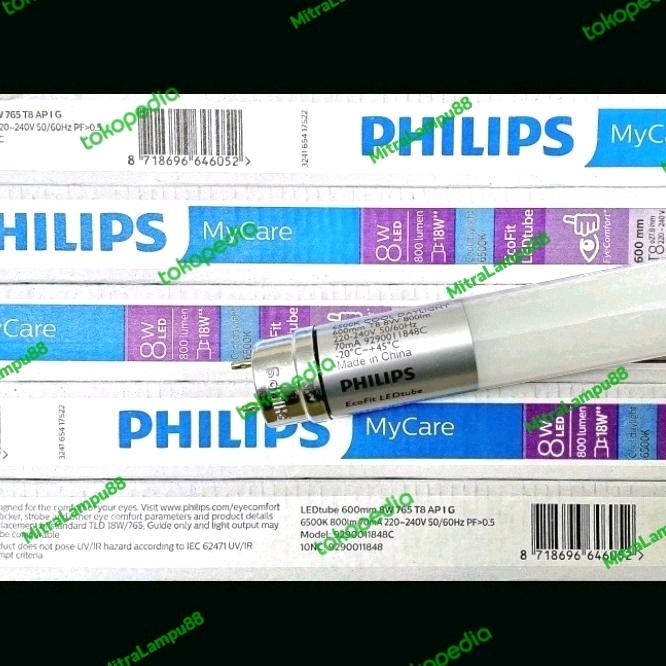 Jual Lampu T8 PHILIPS Ecofit 8W 8Watt TL Led Neon 60Cm 600mm Philips 8 ...
