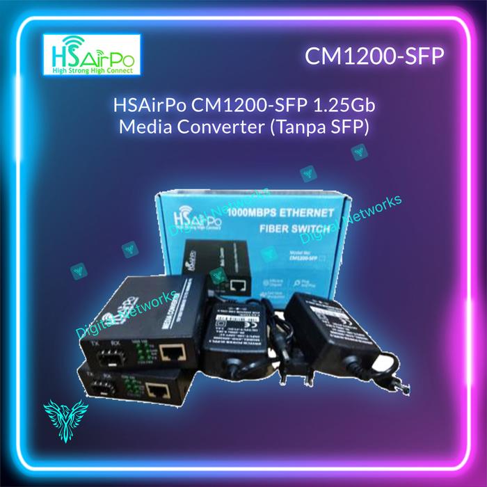 Jual HSAirPo CM1200 1.25Gb Gigabit Port Converter FO CM1200 (Tanpa SFP ...