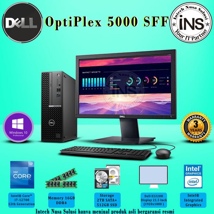 Jual PC DELL OptiPlex 5000 SFF i7-12700 16GB 2TB+512GB SSD W10PRO 3YR ...