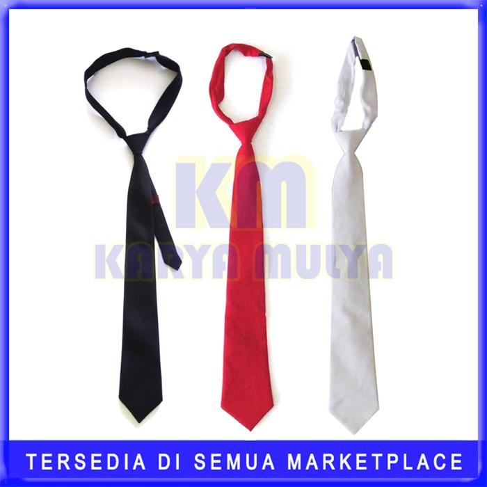 Jual Dasi Atribut Seragam - Dasi Hitam Merah Putih Polos - Dasi Kerja ...