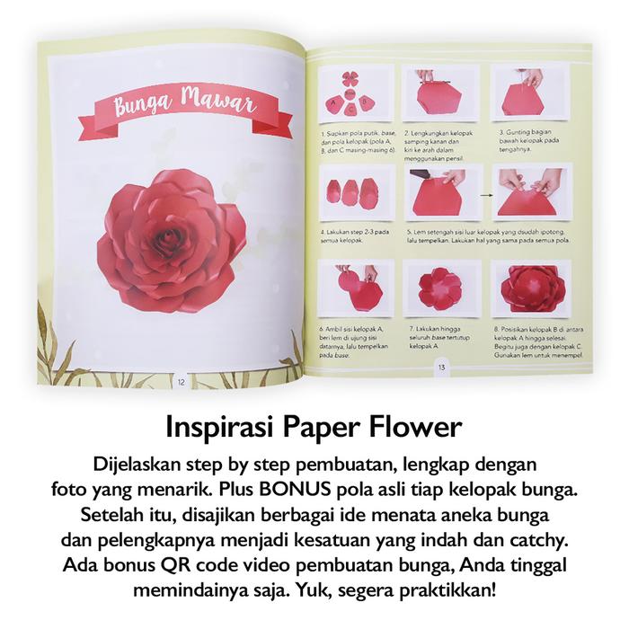 Jual Buku Inspirasi Paper Flower Membuat Bunga Dari Kertas + Pola ...